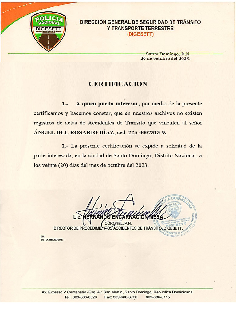 Certificacion de La Digesett | PDF