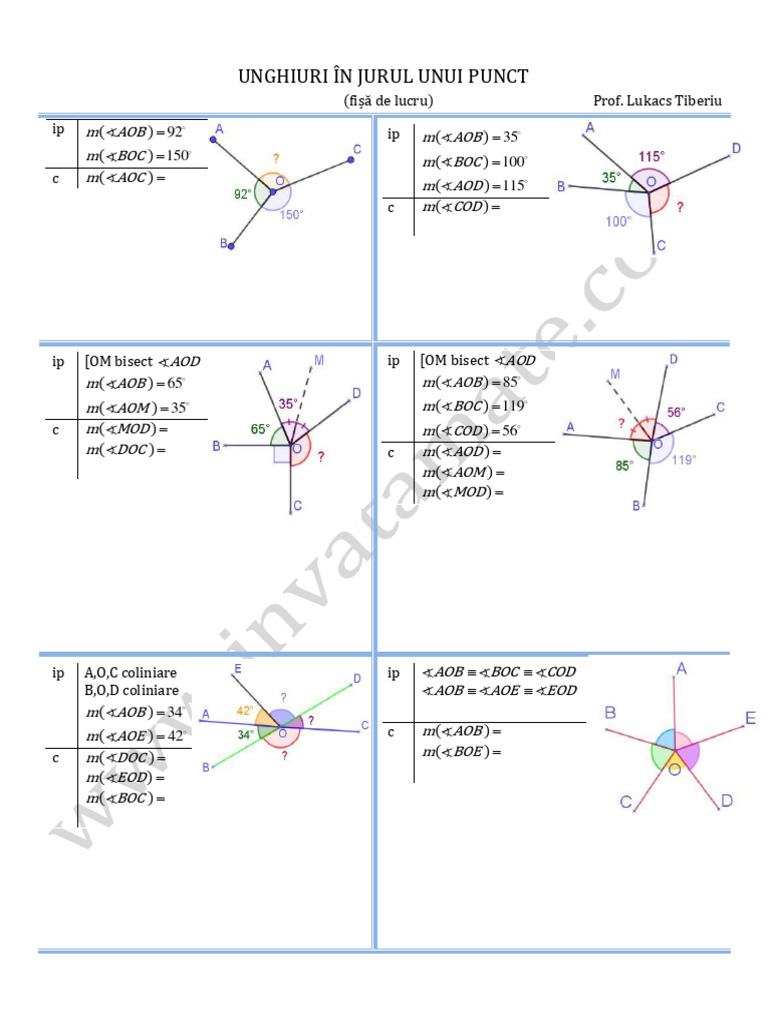 Unghiuri in Jurul Unui Punct | PDF