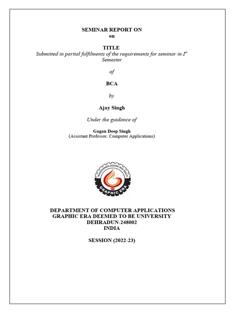 Seminar Report Format | PDF