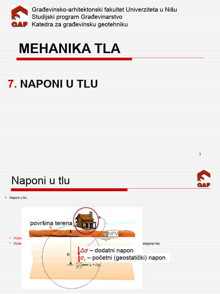 Mehanika Tla 07 Naponi U Tlu (2020) 123 | PDF