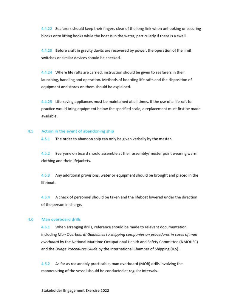 COSWP Chapter 15: Safety Drills Guide | PDF | Water Transport | Safety