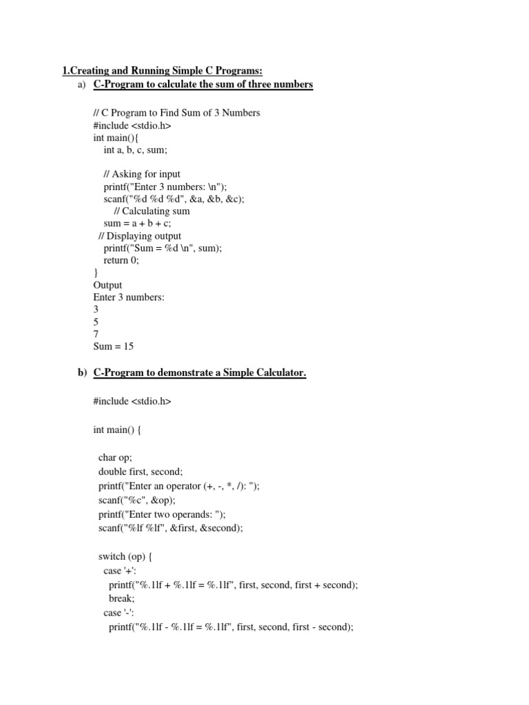 PPC Lab Programs | Download Free PDF | Division (Mathematics) | Area