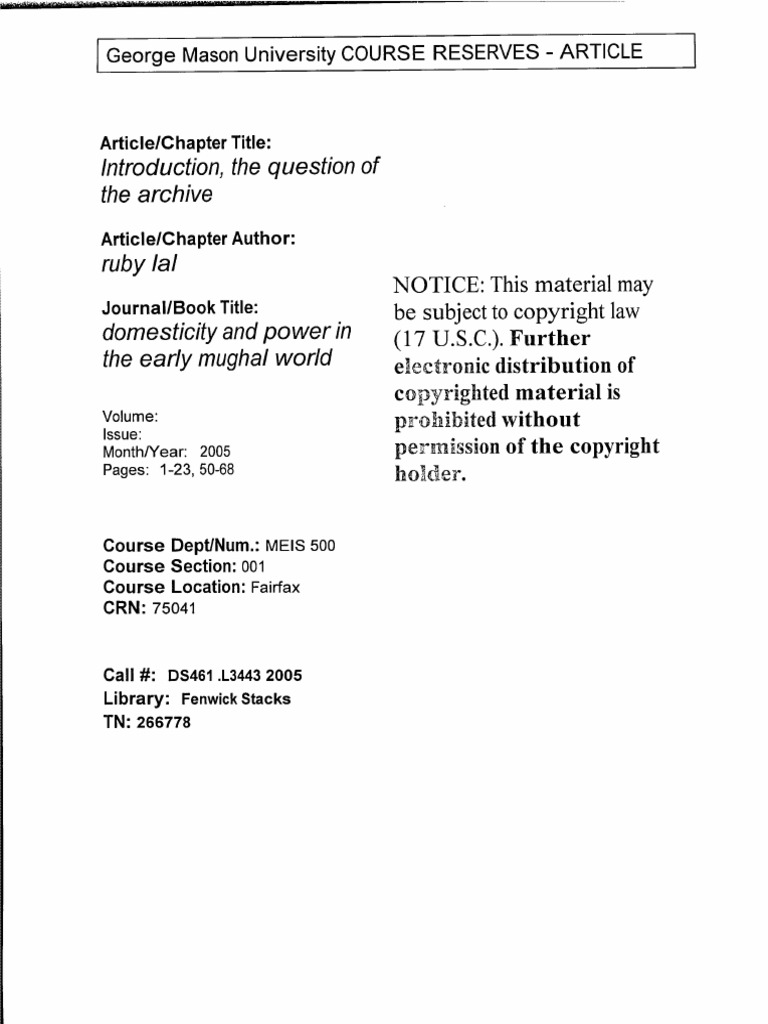 Introduction, Ruby Lal | PDF