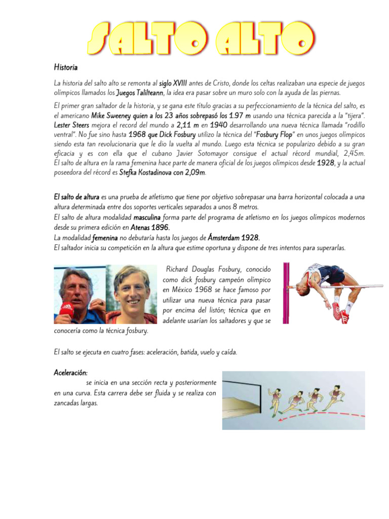 Salto Alto | PDF | Deporte del atletismo | Eventos deportivos múltiples