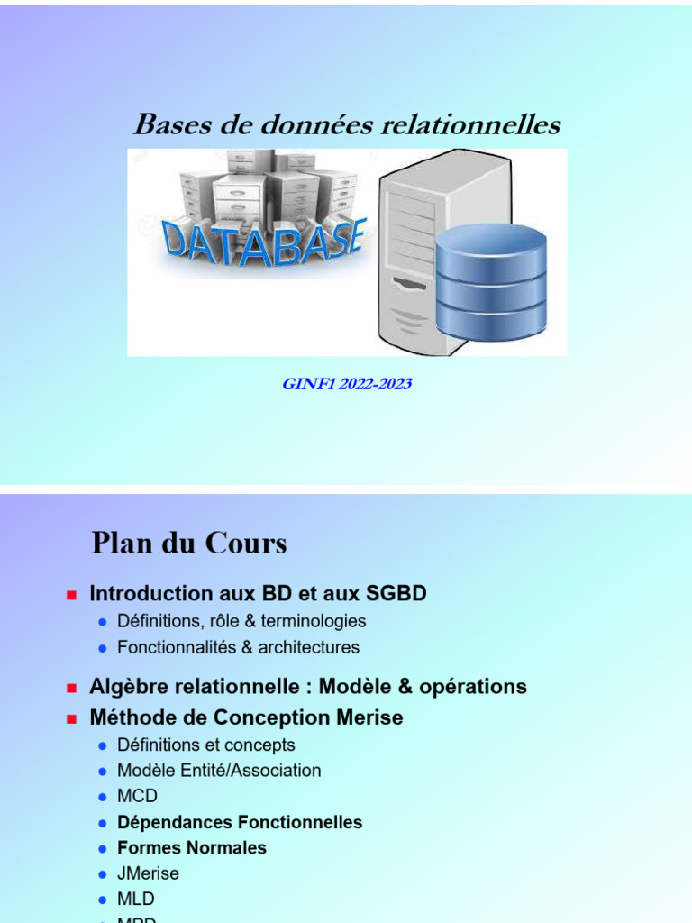 Chap1-Introduction Aux BDDR | PDF | Bases de données | SQL