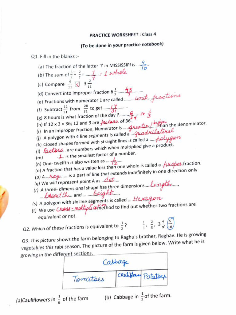 Grade 4 Maths Practice Worksheet | PDF | Division (Mathematics) | Numbers
