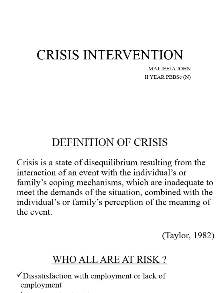 Crisis Intervention | PDF
