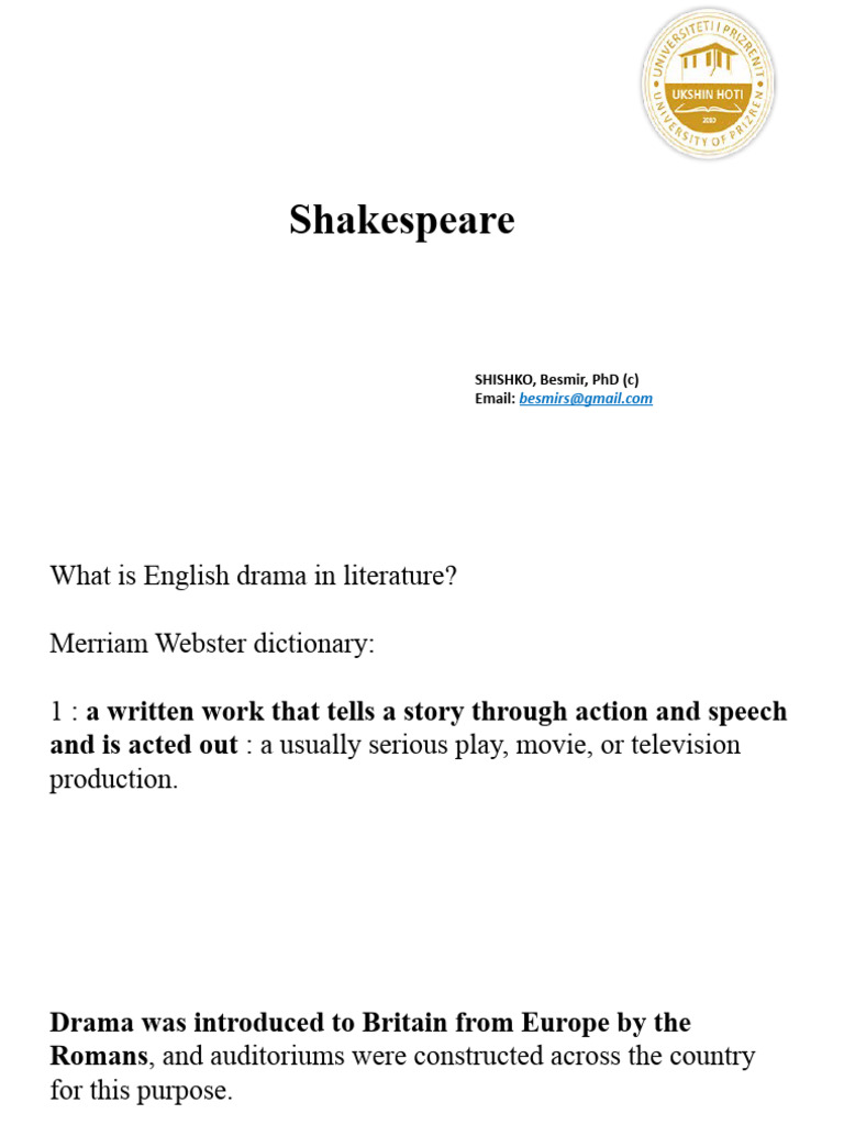 Week 14 Summary Shakespeare | PDF | Macbeth | The Merchant Of Venice