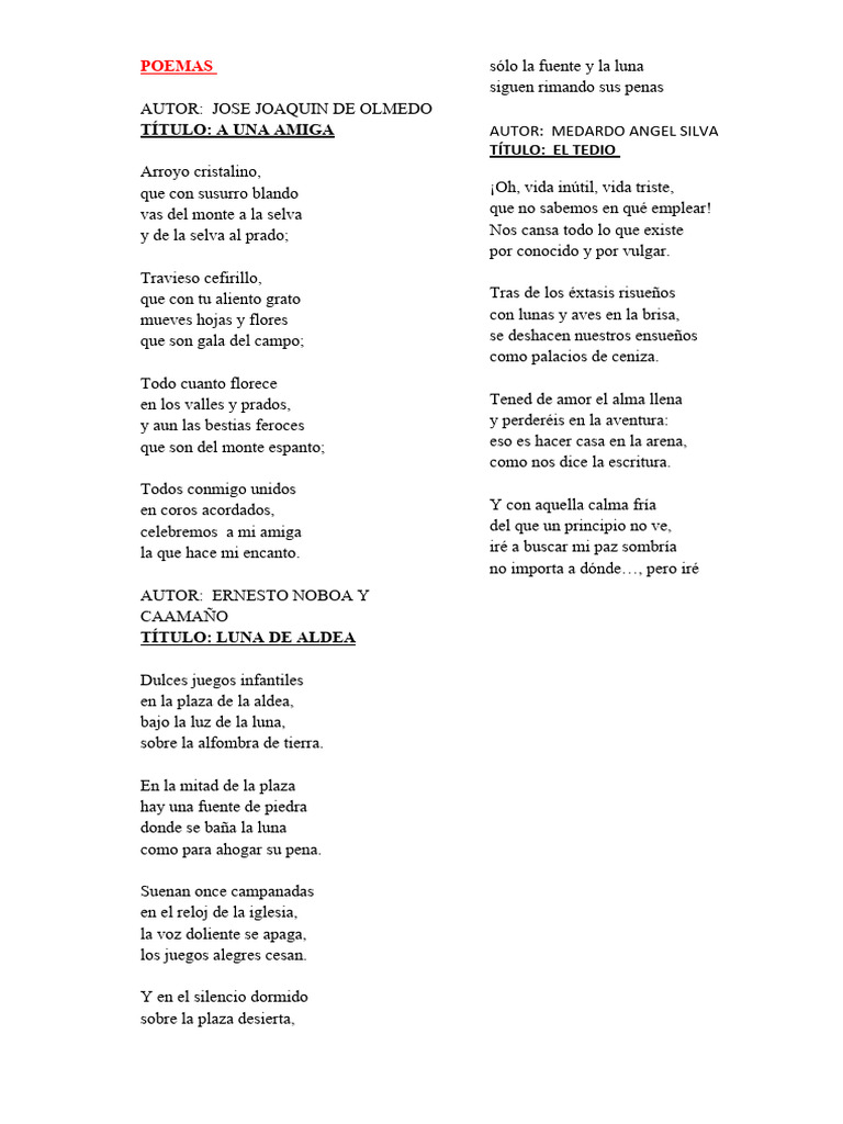 POEMAS | PDF