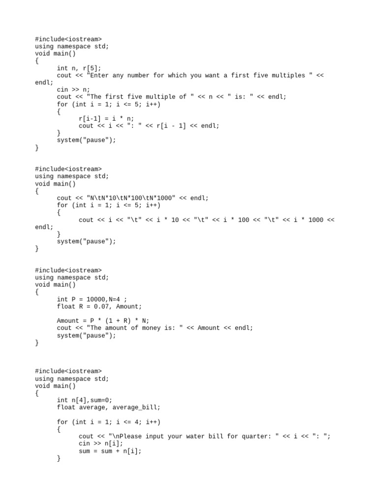 Important Practice Of C Pdf Namespace Computer Programming