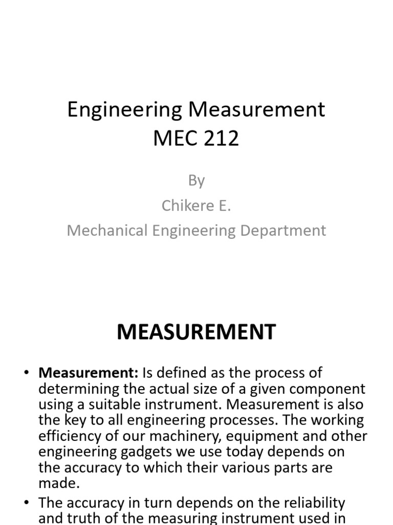 MEC 212 Engineering Measurement | PDF