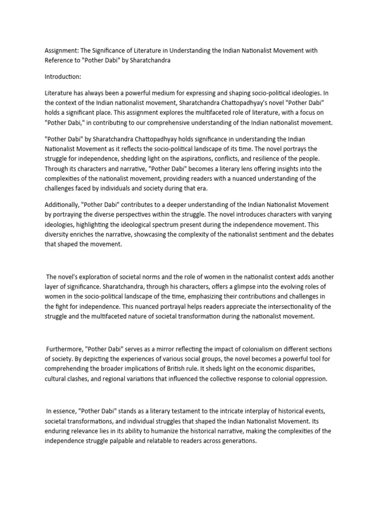 Assignment Pother Dabi | PDF | Nationalism | Narrative
