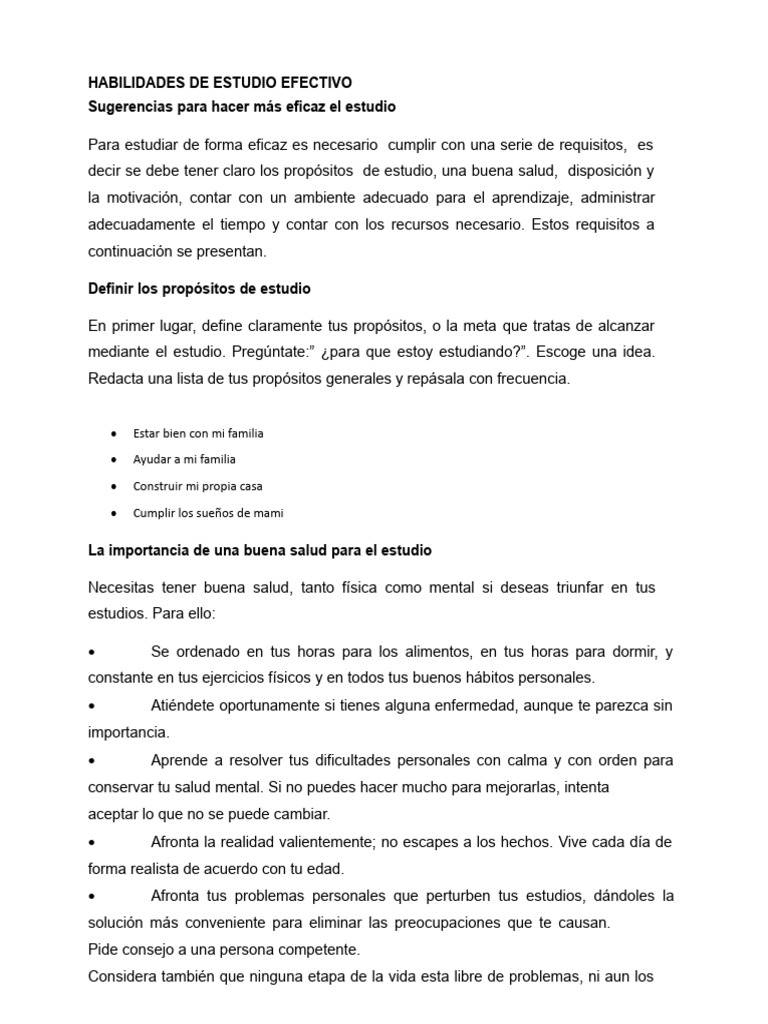 Actividad 6.habilidades de Estudio Efectivo (Pags. 73 A 80) | PDF ...