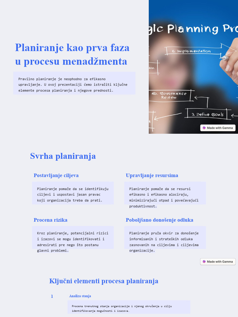 Planiranje Kao Prva Faza U Procesu Menadzmenta | PDF