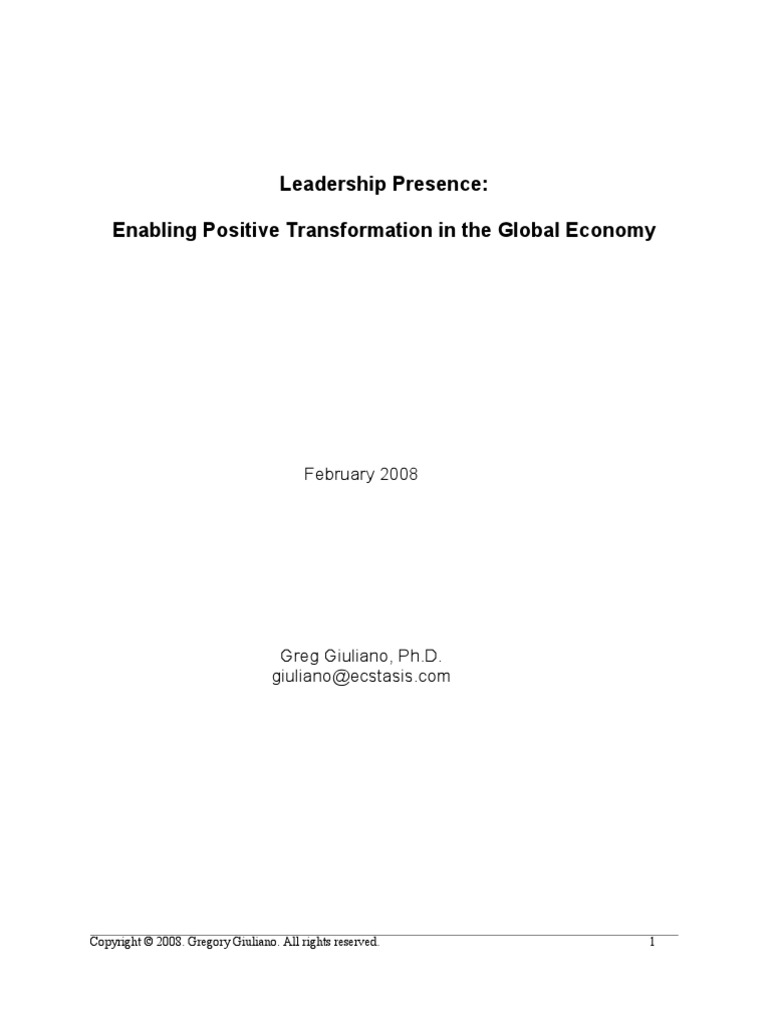 Leadership Presence | PDF | Competence (Human Resources) | Leadership