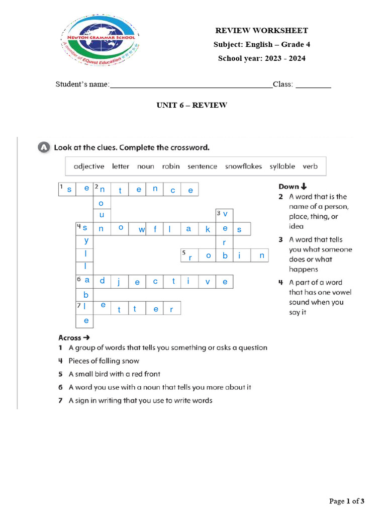 OD3. Unit 6 Review. W10 (23 - 11) PDF | PDF | Adjective | Verb