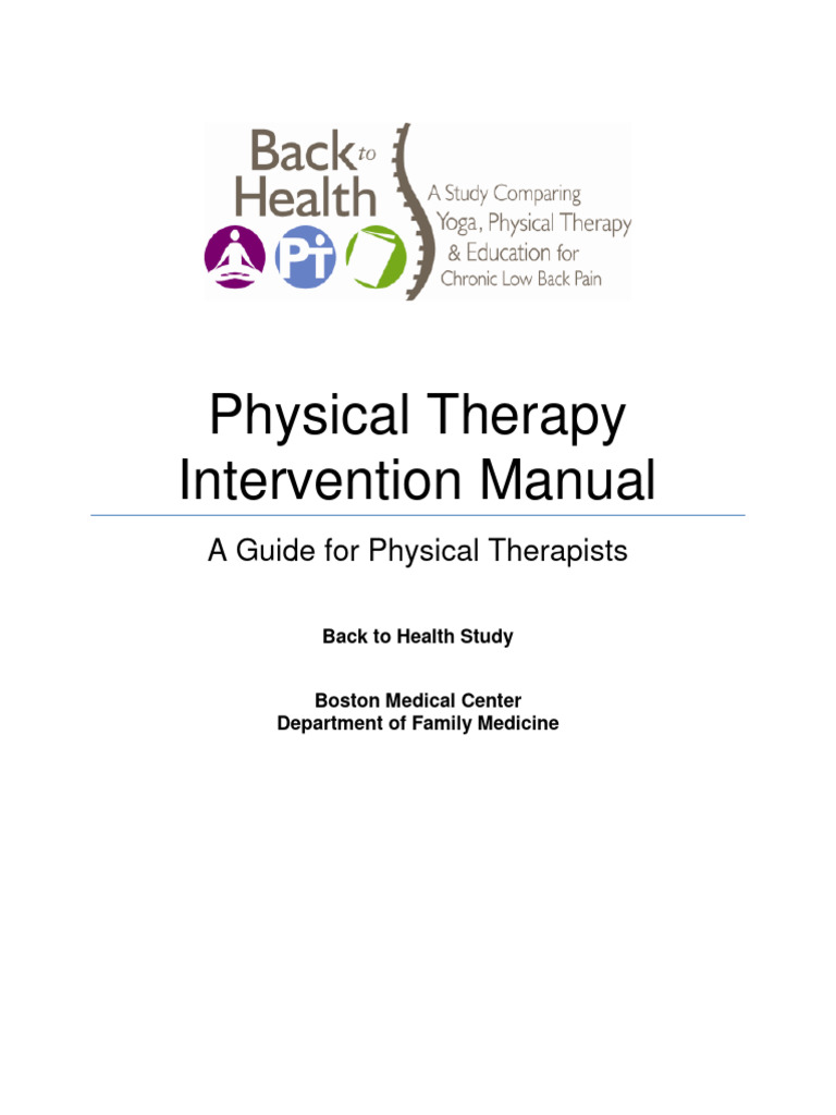 Physical Therapy Intervention Manual | PDF | Physical Therapy | Low ...
