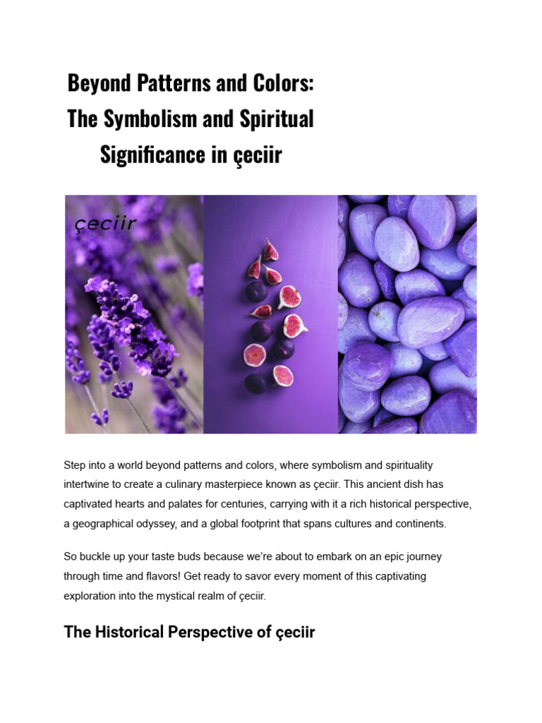 Beyond Patterns and Colors The Symbolism and Spiritual Significance in ...