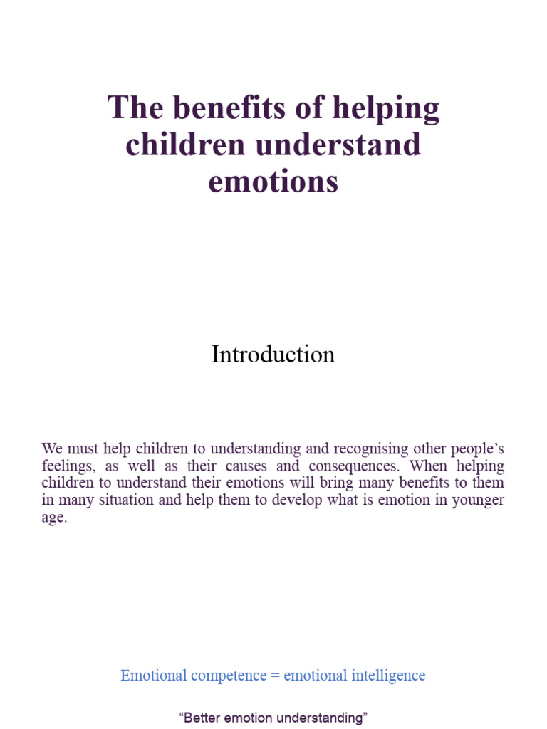 The Benefits of Helping Children Understand Emotions | PDF | Empathy ...
