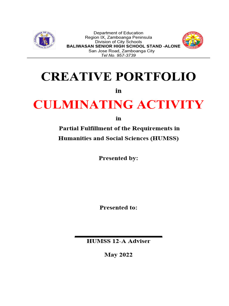 HUMSS Grade 12 Creative Portfolio | PDF