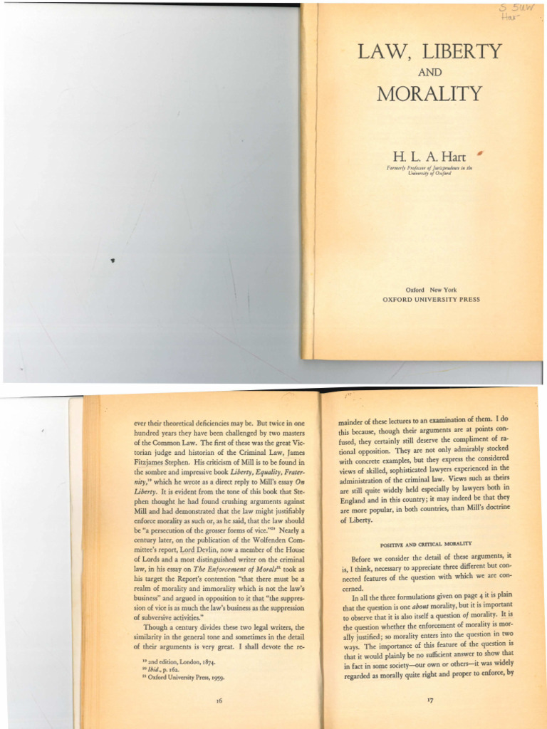 HLA Hart, Law, Liberty, and Morality | Download Free PDF | Morality | Utilitarianism