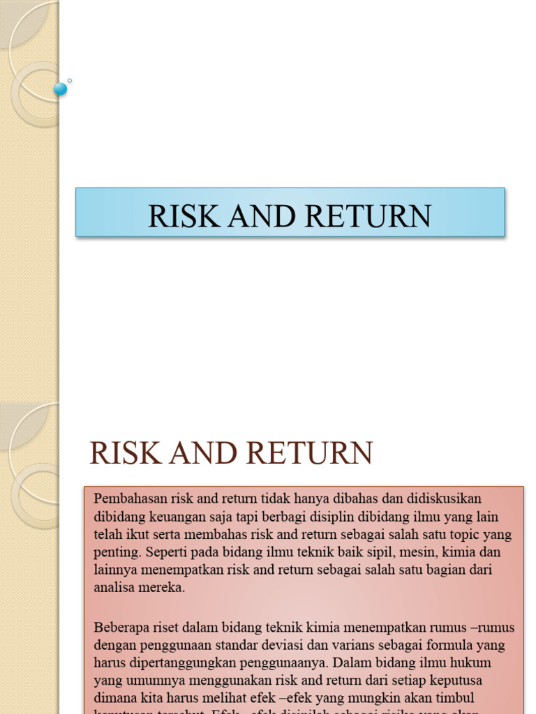 10 Risk and Return | PDF | Pengelolaan Keuangan & Uang