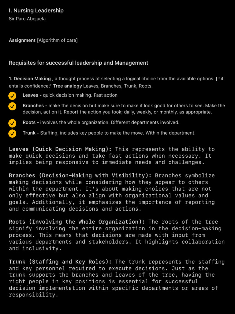 I. Nursing Leadership | PDF | Leadership | Power (Social And Political) I. Nursing Leadership | PDF | Leadership | Power (Social And Political)