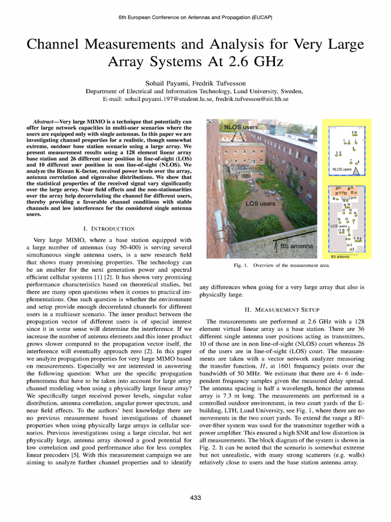 Channel Measurements and Analysis For Very Large Array Systems at 2.6 ...