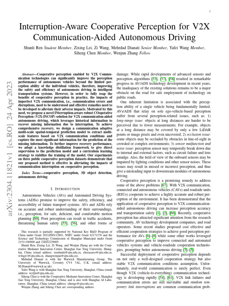 Interruption-Aware Cooperative Perception For V2X Communication-Aided ...