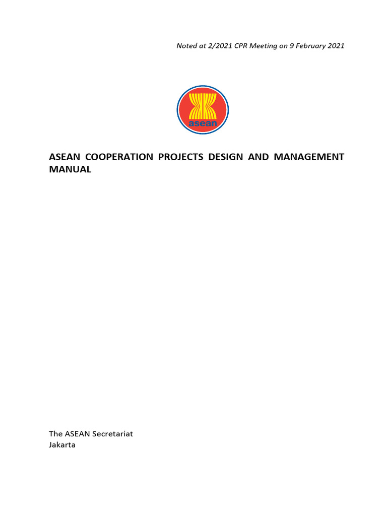 ASEAN Cooperation Projects Design and Management Manual | PDF ...