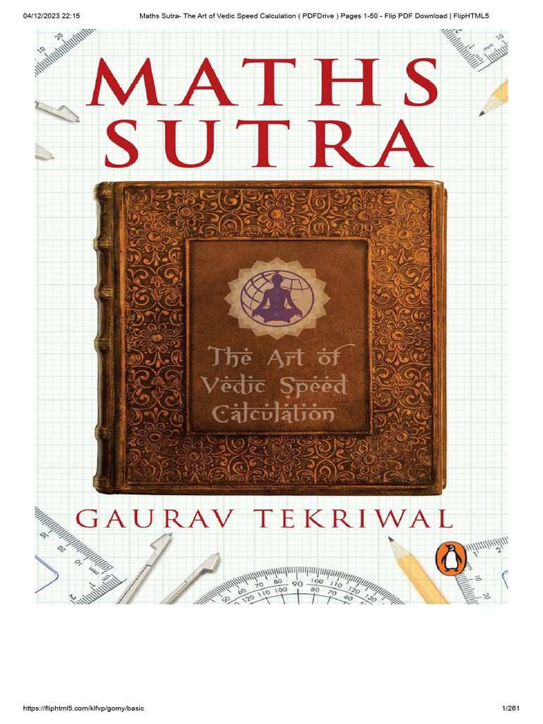 Maths Sutra - The Art of Vedic Speed Calculation (PDFDrive) Pages 1-50 ...
