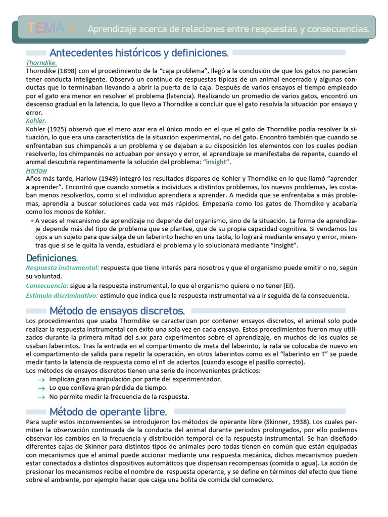 Wuolah Free Tema 5 Gulag Free | PDF | Reforzamiento | Aprendizaje