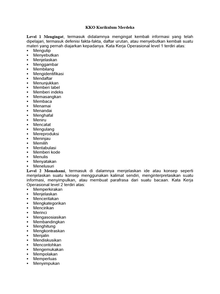 KKO dalam Kurikulum Merdeka | PDF