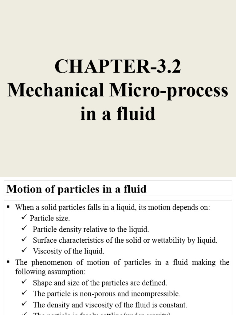 CHAPTER 3 2 Micro Process in A Fluid Motion of Particle in A Fluid ...
