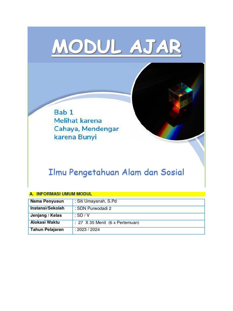 Modul Ajar Ipas Kelas 5 | PDF