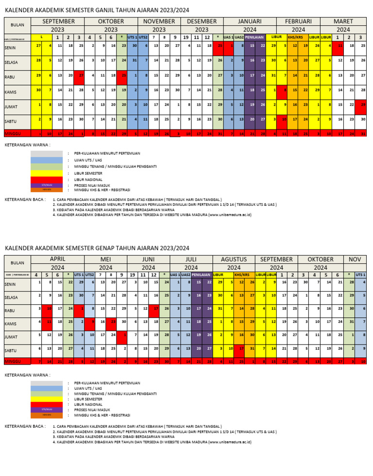 Kalender Akademik 2023-2024 | PDF