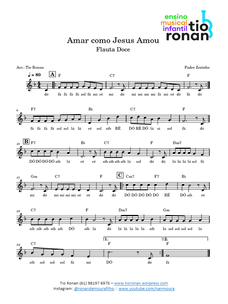 Amar Como Jesus Amou | PDF | Pitch (música) | Musicologia