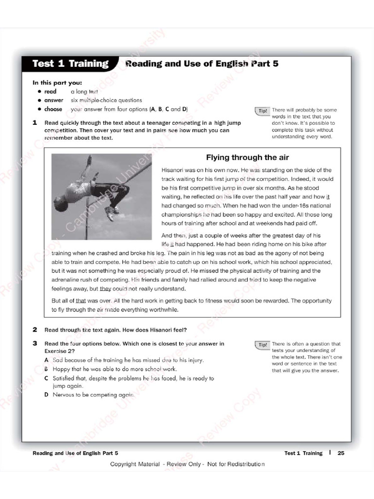FCE Reading and Use of English Part 5 | PDF