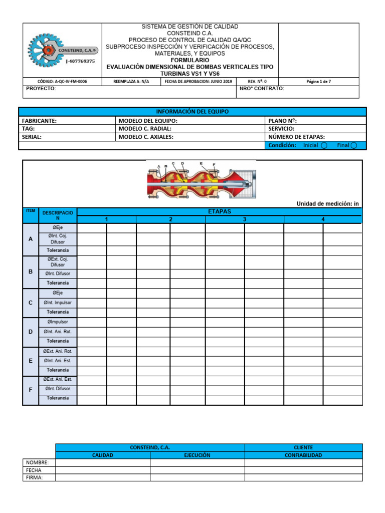 A-qc-IV-fm-0006 Inspeccion y Evaluacion Dimensional Bombas Vs1 y Vs6 ...