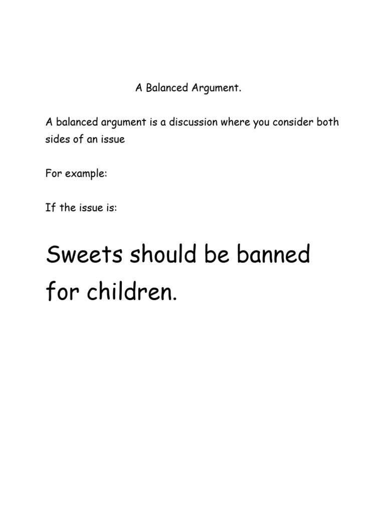 A Balanced Argument | PDF