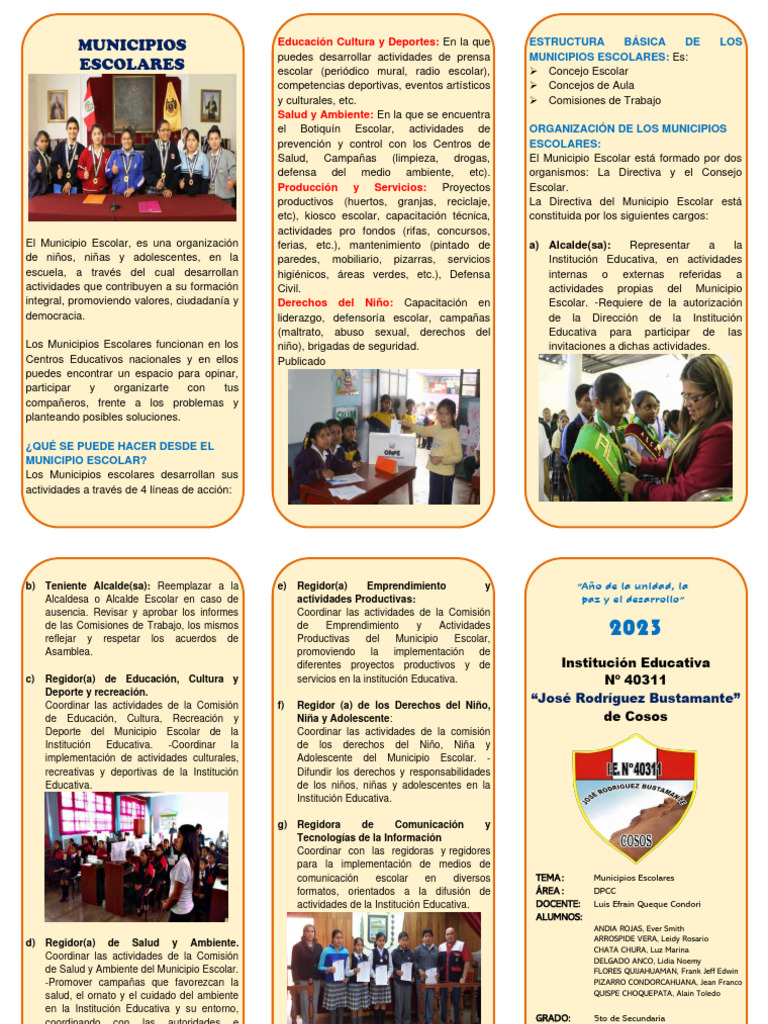 Triptico de Municipios Escolares | PDF