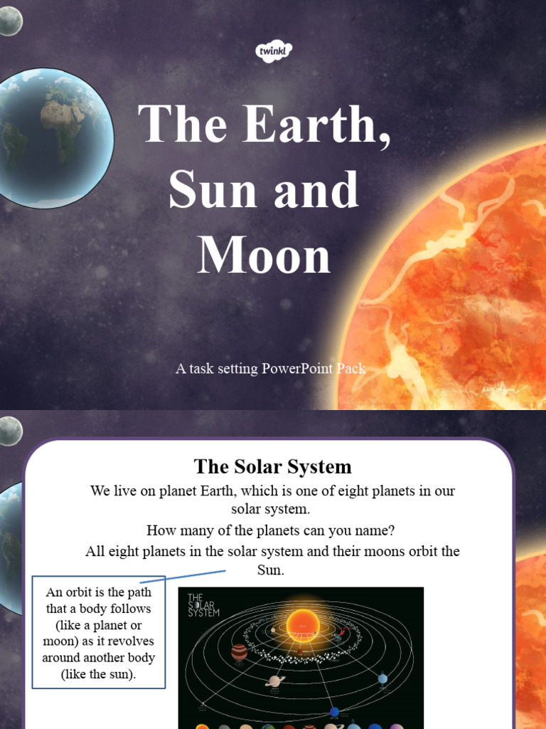 Earth Sun and Moon PowerPoint | Download Free PDF | Planets | Solar System