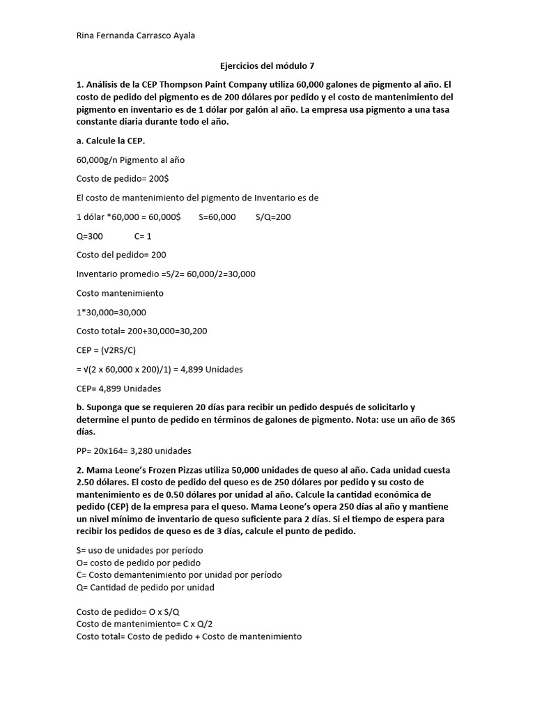 Tarea Modulo 7 y 8 | PDF | Lean Manufacturing | Inventario Tarea Modulo 7 y 8 | PDF | Lean Manufacturing | Inventario