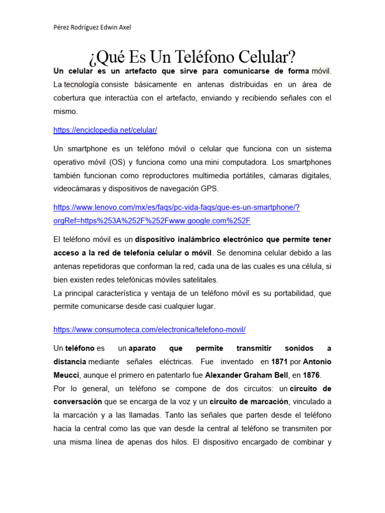 Qué Es Un Teléfono Celular | PDF | Teléfono | Teléfonos móviles