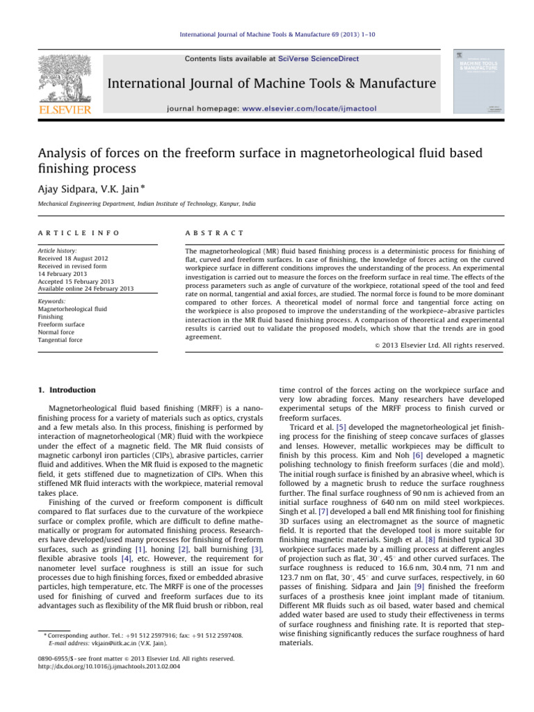 Forces in Freeform Surface - Ajay | PDF | Force | Magnetic Field