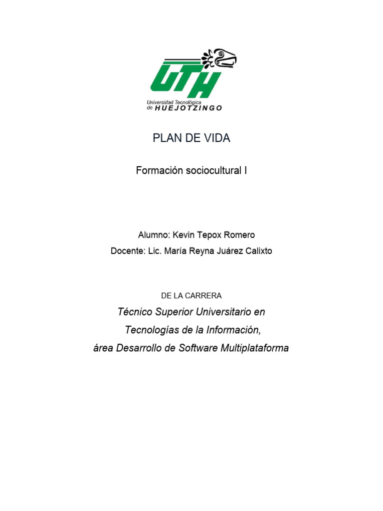 Plan De Vida Pdf Desarrollo Sostenible