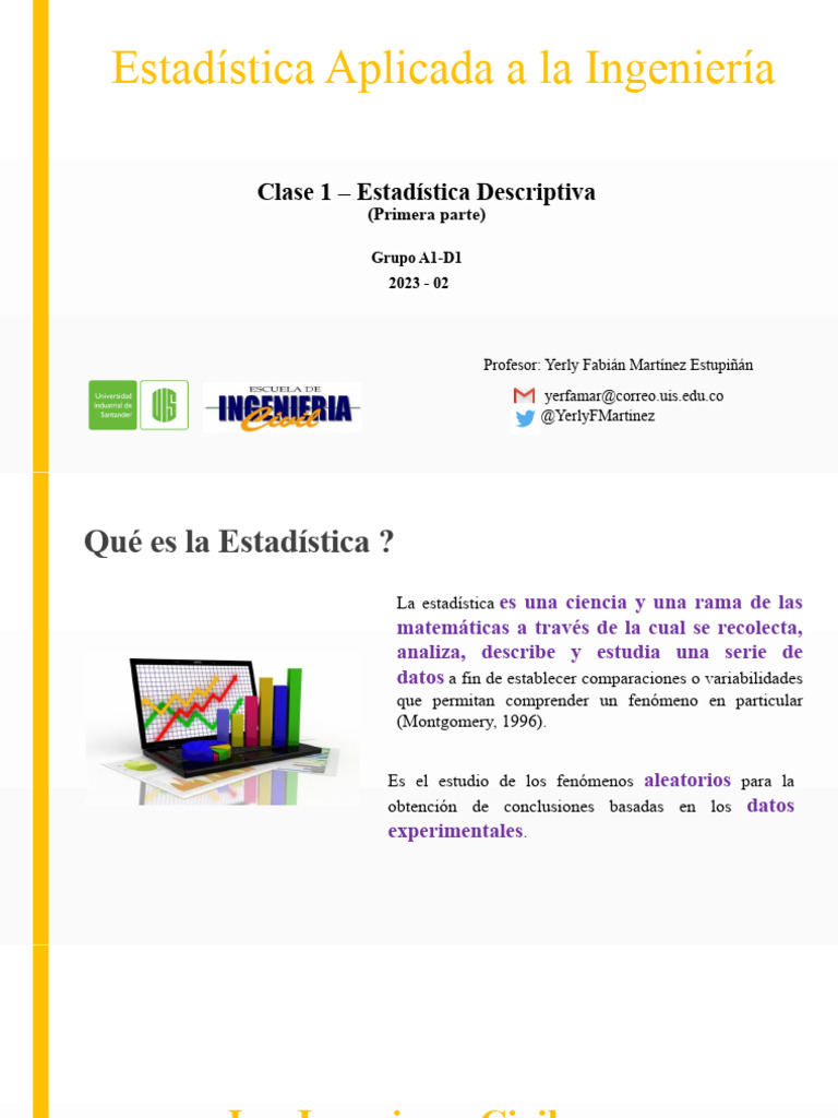 Clase 1-Estadística - Estadística Descriptiva P1 | PDF | Muestreo (Estadísticas) | Estadísticas
