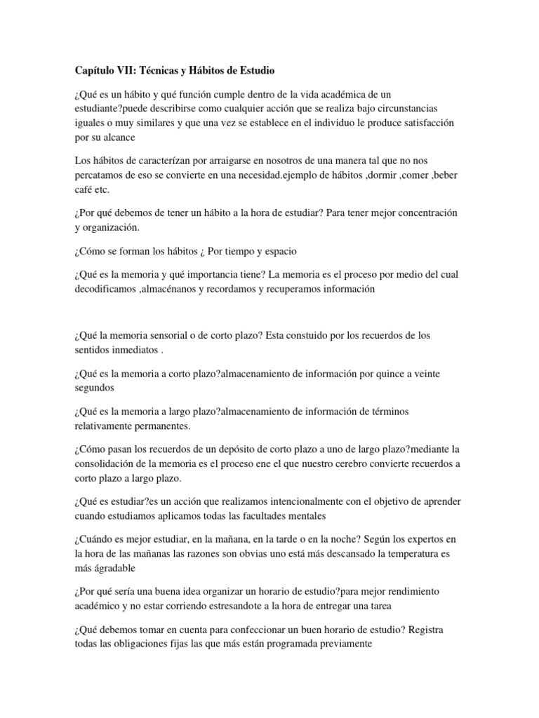Copia de Copia de Cuestionario Del Capà Tulo VII Té Cnicas y Hábitos ... Copia de Copia de Cuestionario Del Capà Tulo VII Té Cnicas y Hábitos ...