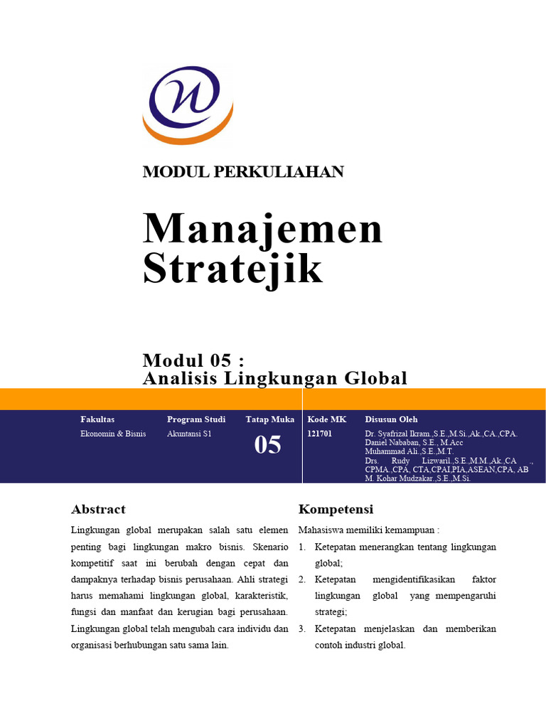 Modul 05. Analisis Lingkungan Global | PDF