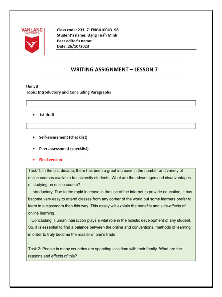 Student Writing on Online Learning | PDF | Career & Growth | Computers